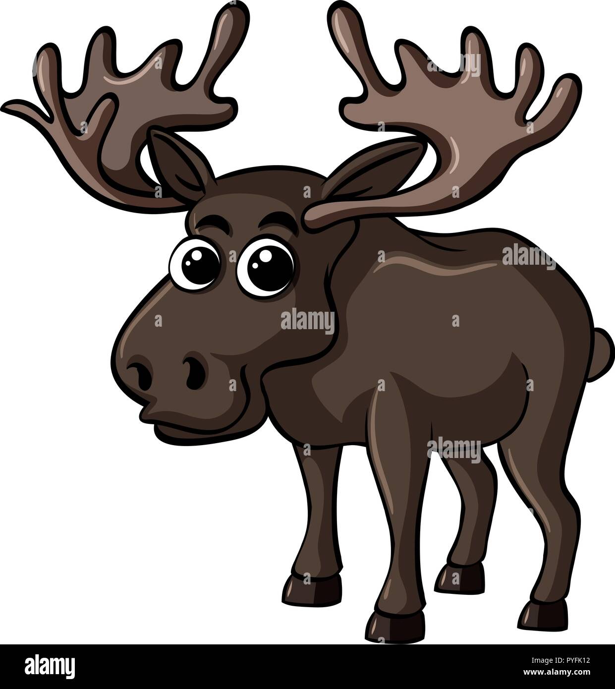 Cute moose on white background illustration Stock Vector Image & Art ...