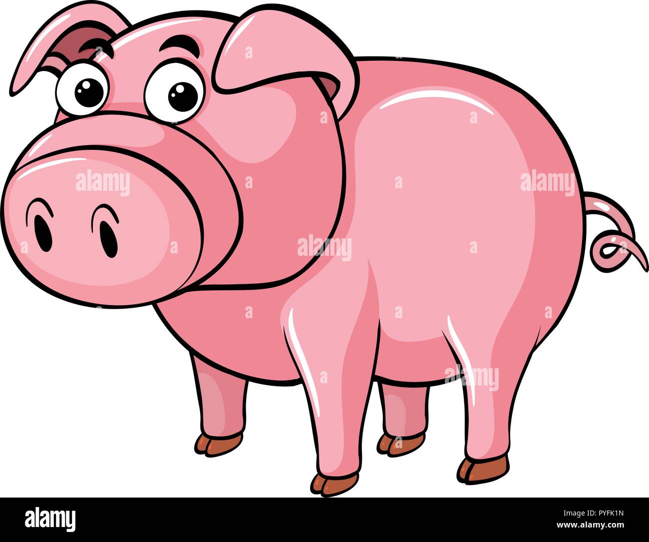 Pink pig on white background illustration Stock Vector Image & Art - Alamy