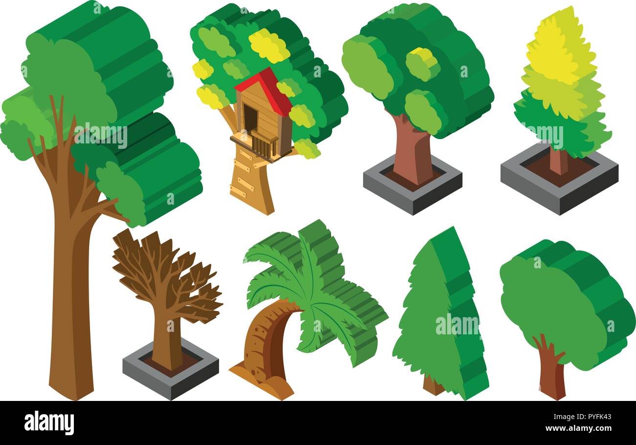 3D design for many types of trees illustration Stock Vector Image & Art ...