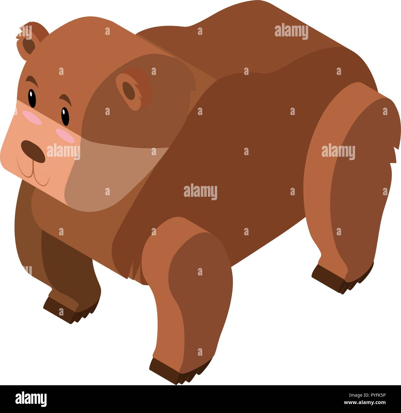 3D design for brown bear illustration Stock Vector Image & Art - Alamy