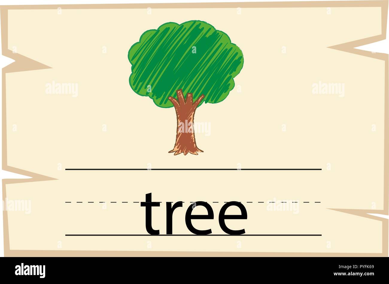 Flashcard for word tree illustration Stock Vector Image & Art - Alamy