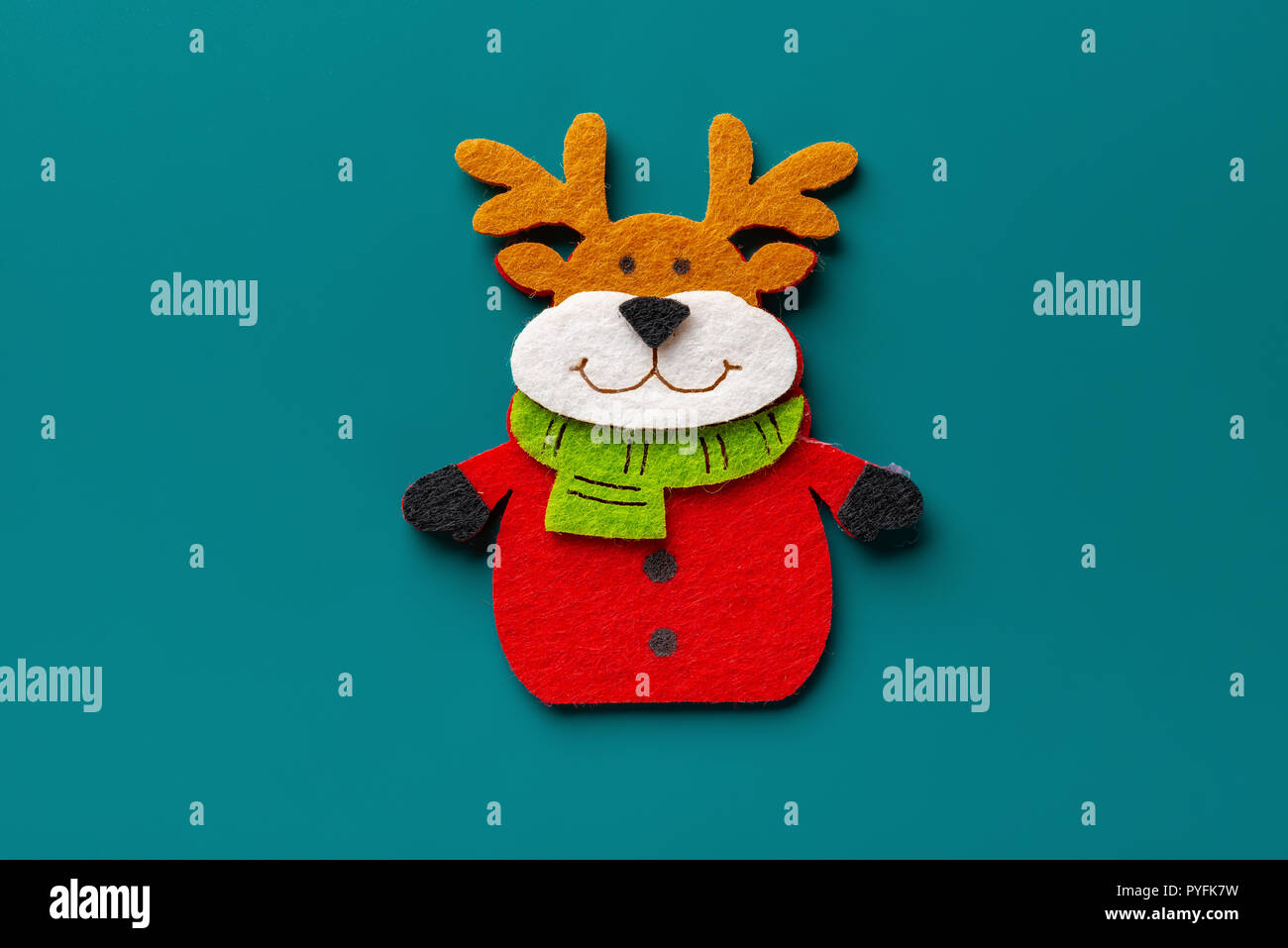 cute and colorful christmas reindeer on blue background Stock Photo - Alamy