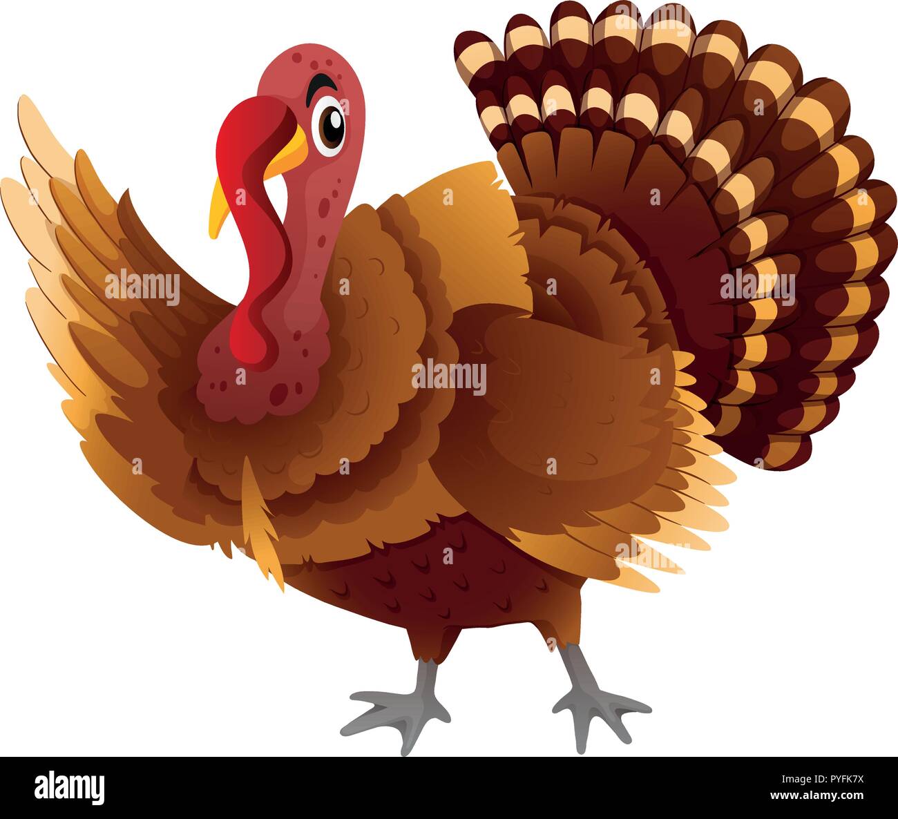 Wild turkey on white background illustration Stock Vector Image & Art ...