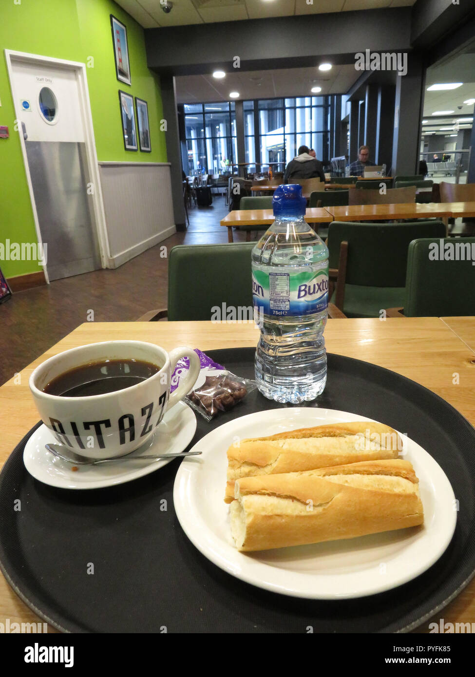 Snack on a tray in the food court at Leeds Bradford Airport Yeadon West ...