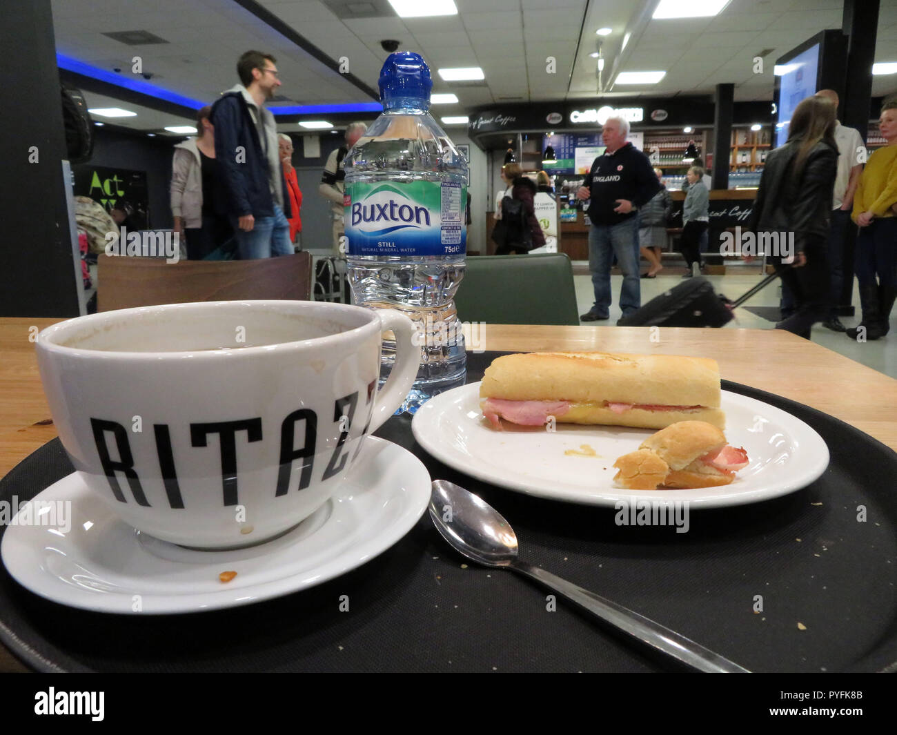 Snack on a tray in the food court at Leeds Bradford Airport Yeadon West ...