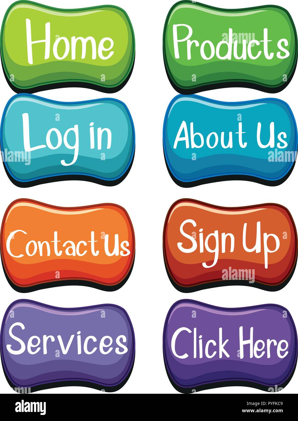 Website buttons design with words illustration Stock Vector Image & Art ...