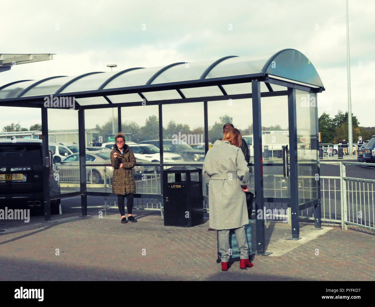 airport terminal smoking area at Leeds Bradford Airport Yeadon West ...