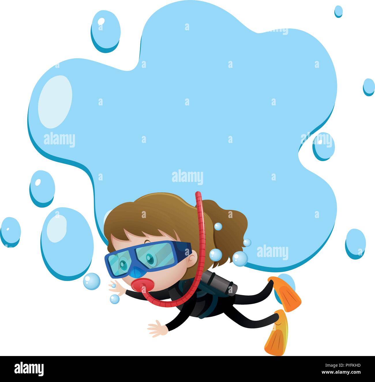 Female Scuba Diving Clipart