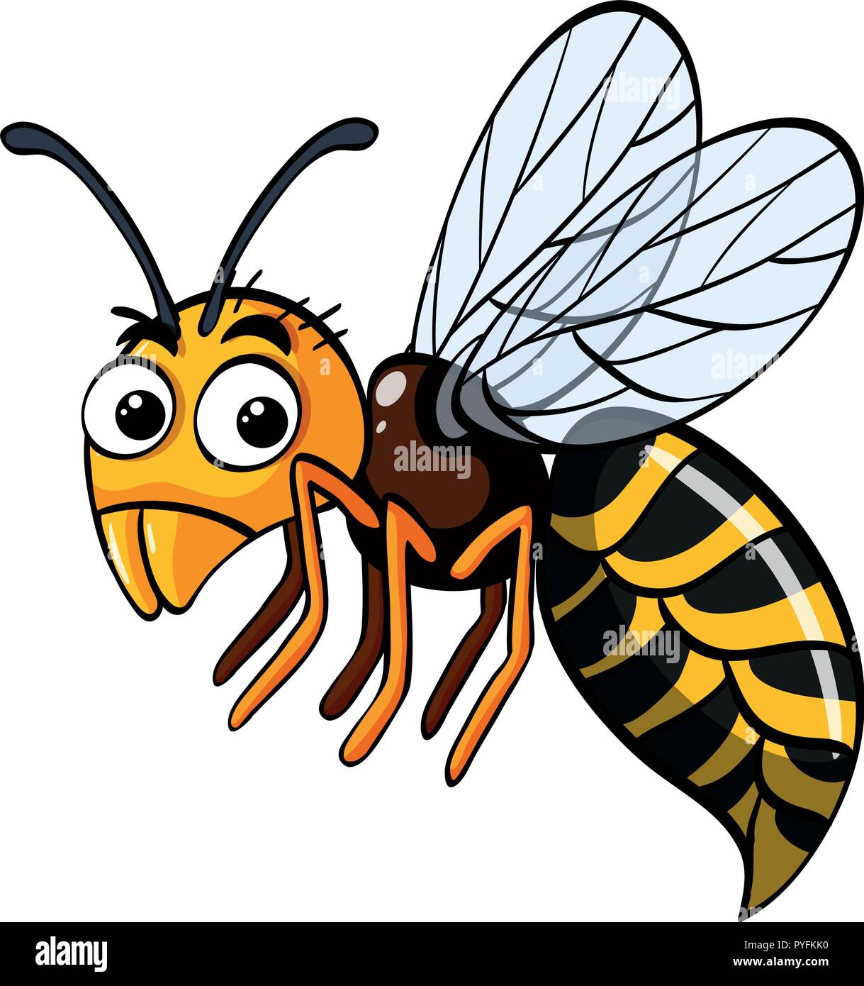 Bee flying on white background illustration Stock Vector Image & Art ...
