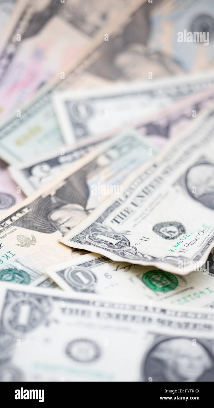 blurred crumpled dollar money background like concept of problem Stock ...