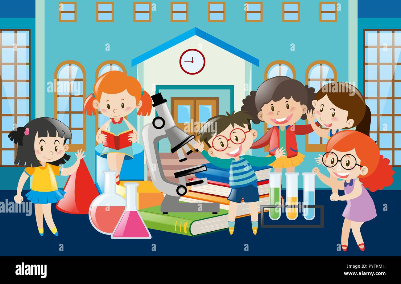 Students learning at school illustration Stock Vector Image & Art - Alamy