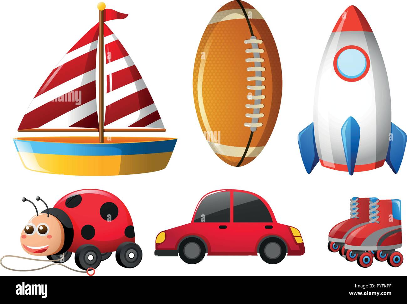 Six types of childhood toys illustration Stock Vector Image & Art - Alamy