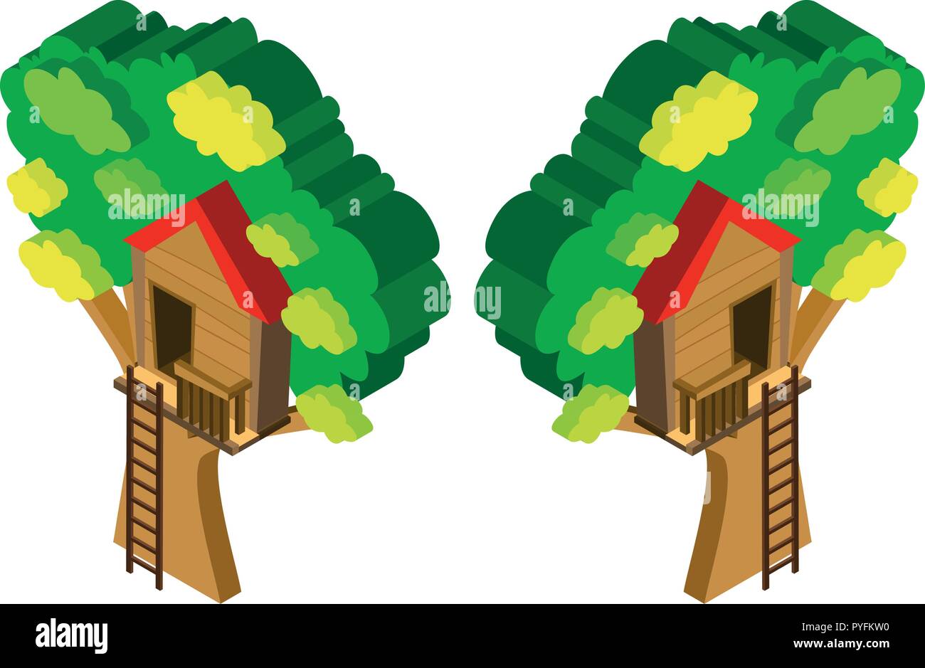 3D design for treehouse in the tree illustration Stock Vector Image ...