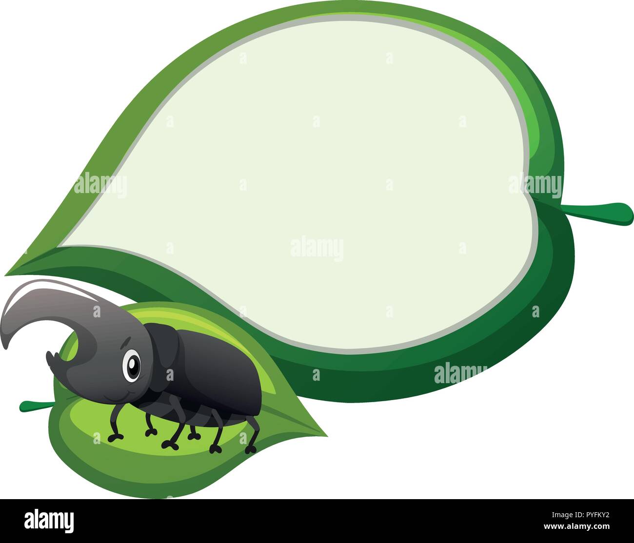 Border design with beetle on leaf illustration Stock Vector Image & Art ...
