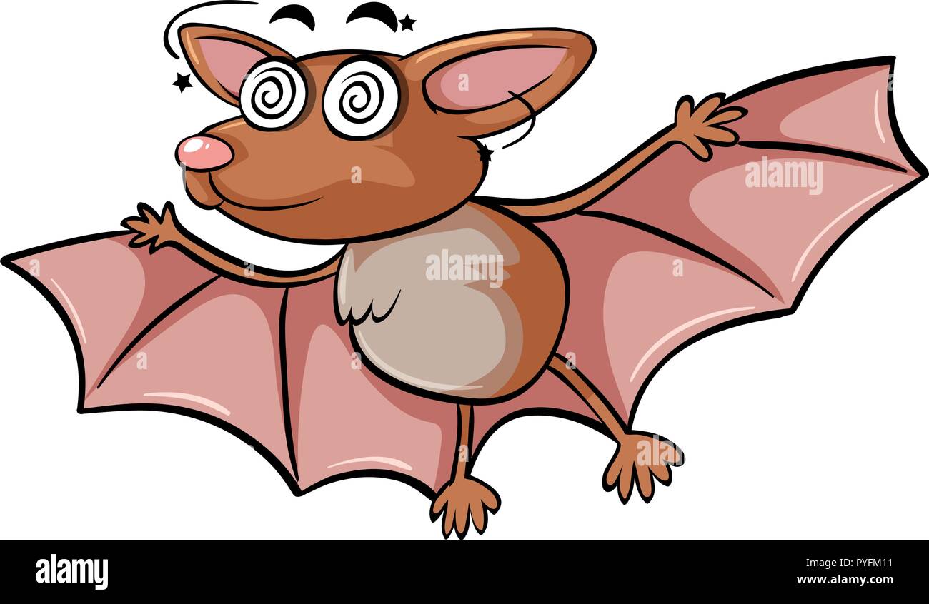 Dizzy bat on white background illustration Stock Vector Image & Art - Alamy