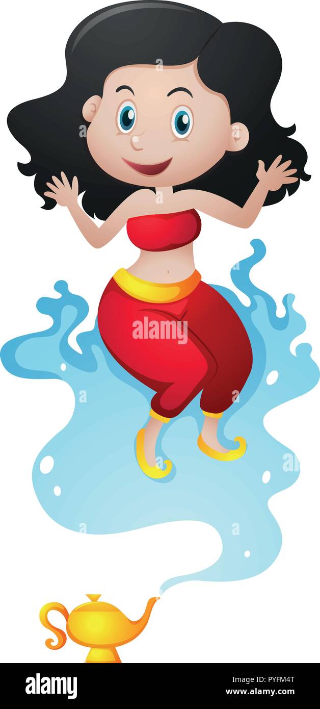 Genie in red costume illustration Stock Vector Image & Art - Alamy