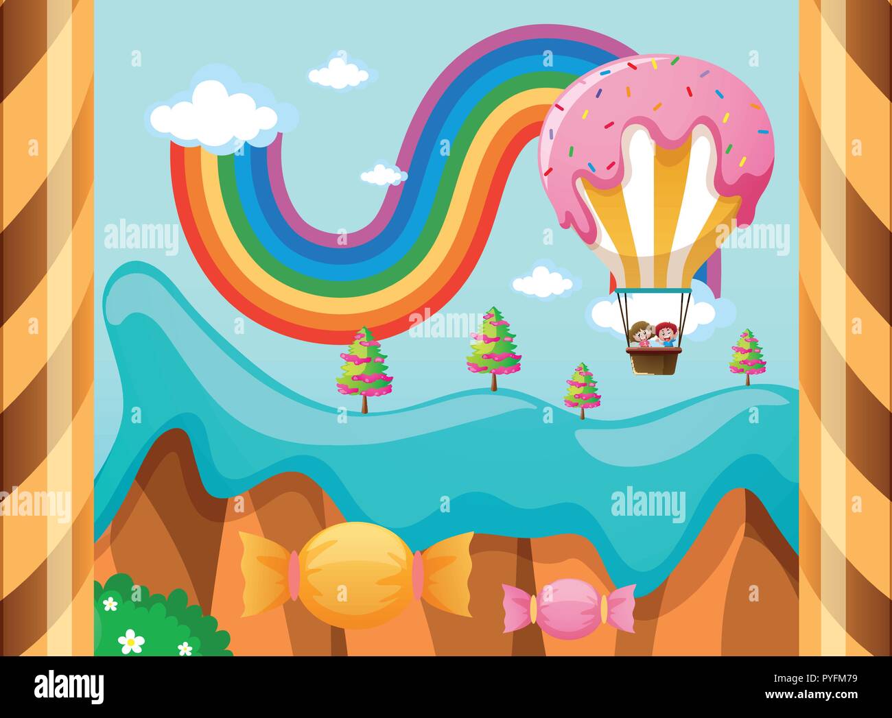 Rainbow over land Stock Vector Images - Alamy