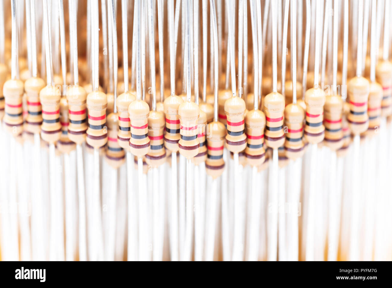 blur in the white light lots of resistor electronic componet like ...