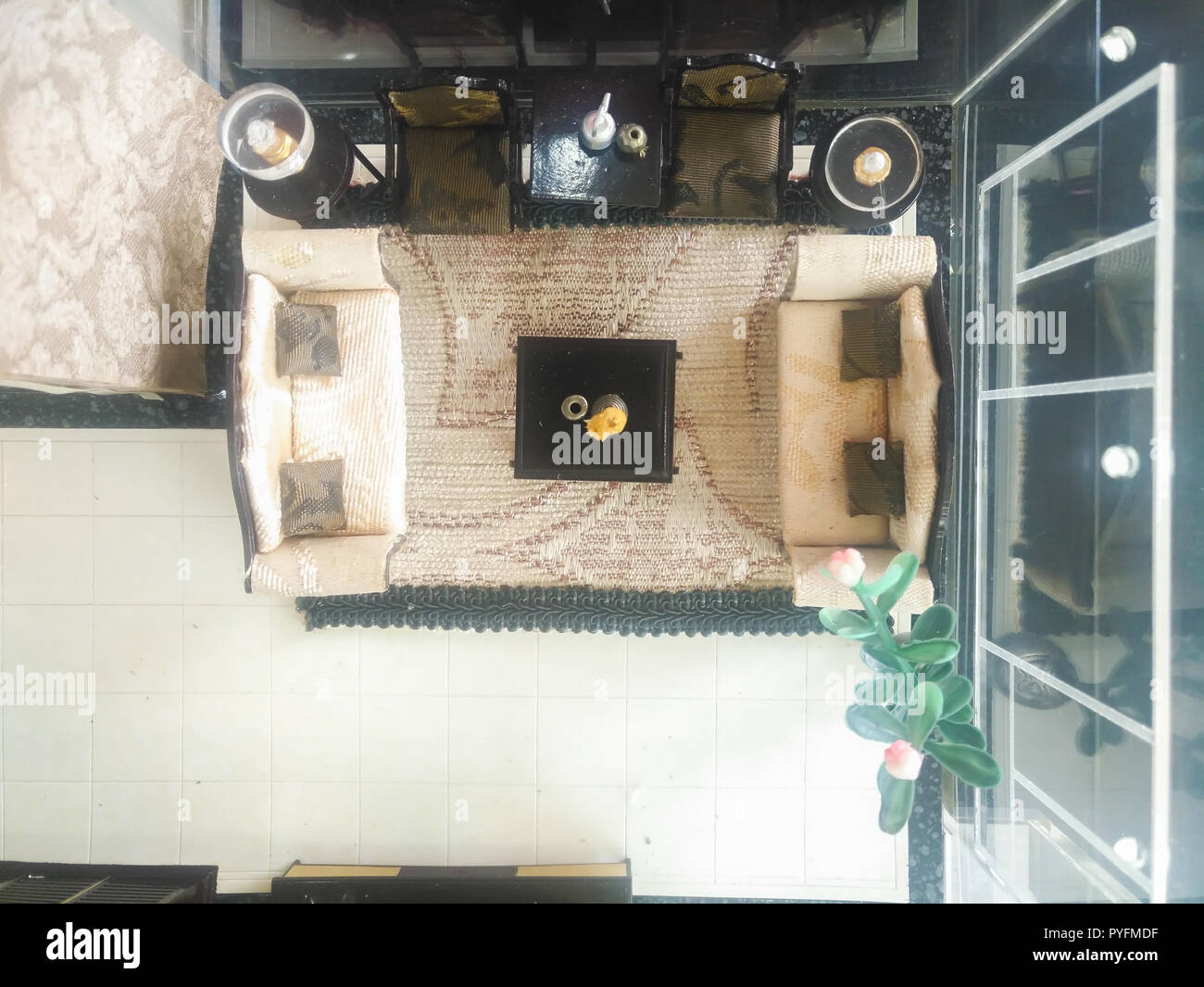 top view apartment model with furniture Stock Photo - Alamy