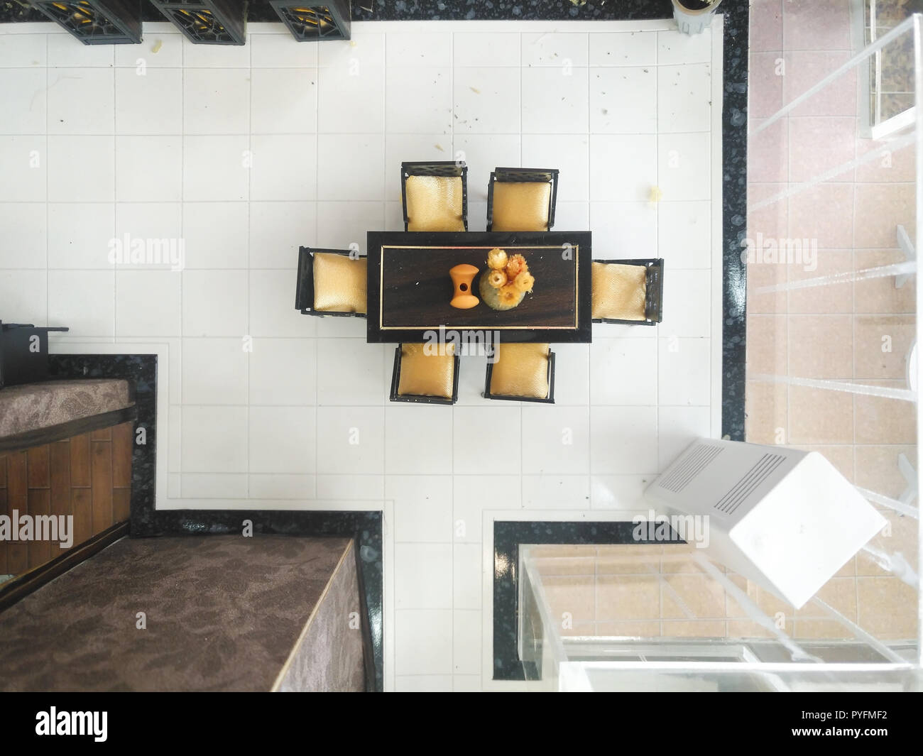 top view apartment model with furniture Stock Photo - Alamy