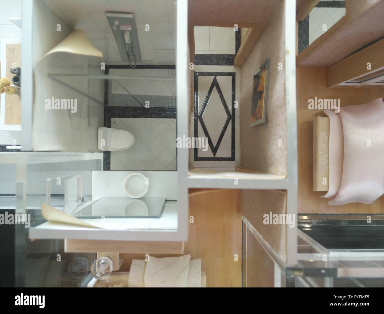 top view apartment model with furniture Stock Photo - Alamy