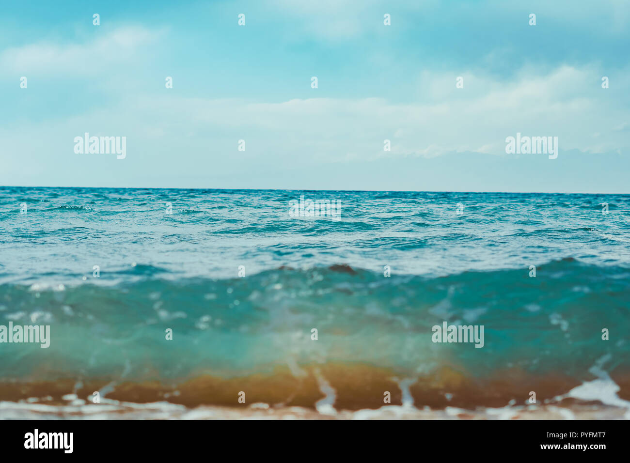 Caribbean sea surface summer wave background. Exotic water landscape ...