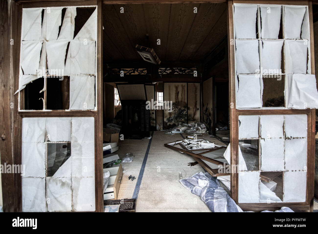 Abandoned town of Futaba, near Fukushima power plant Stock Photo - Alamy