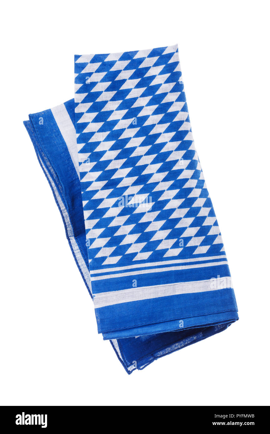 Bavarian white-blue napkin in a collapsed position, isolated Stock ...