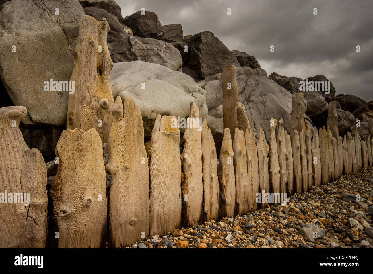 Wood groins and shingle beach hi-res stock photography and images - Alamy