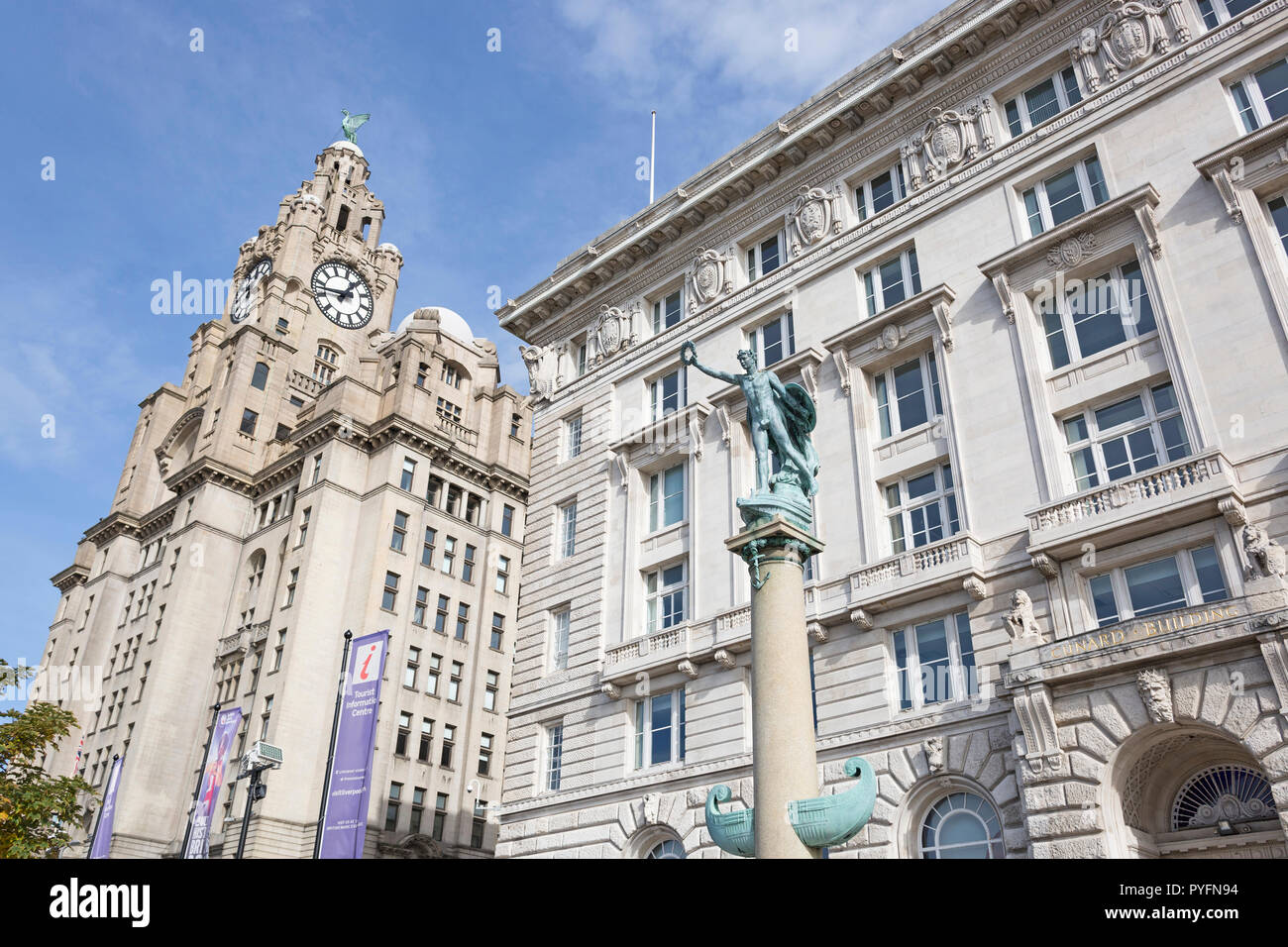 Cunard Building and Royal Liver Building, Pier Head, Liverpool ...