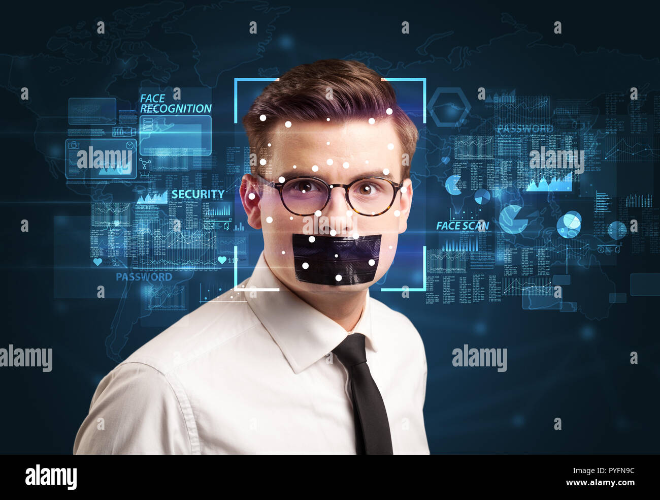 Digital Face Recognition System concept Stock Photo - Alamy