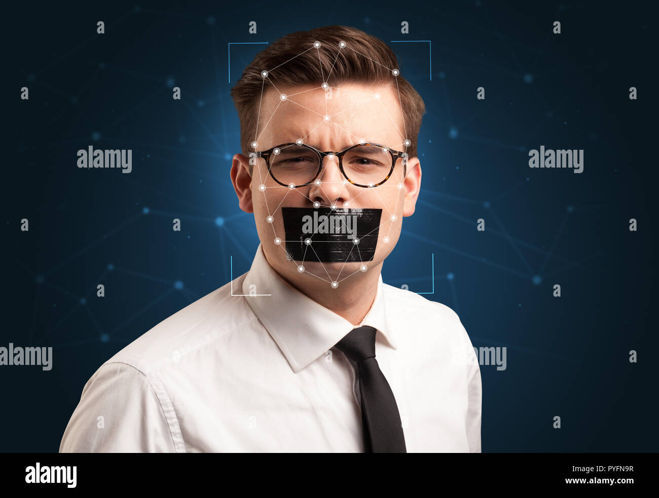 Recognition of a face by layering a mesh. Biometric verification and ...