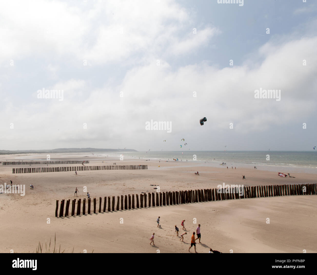 mussel poles wissant france Stock Photo - Alamy