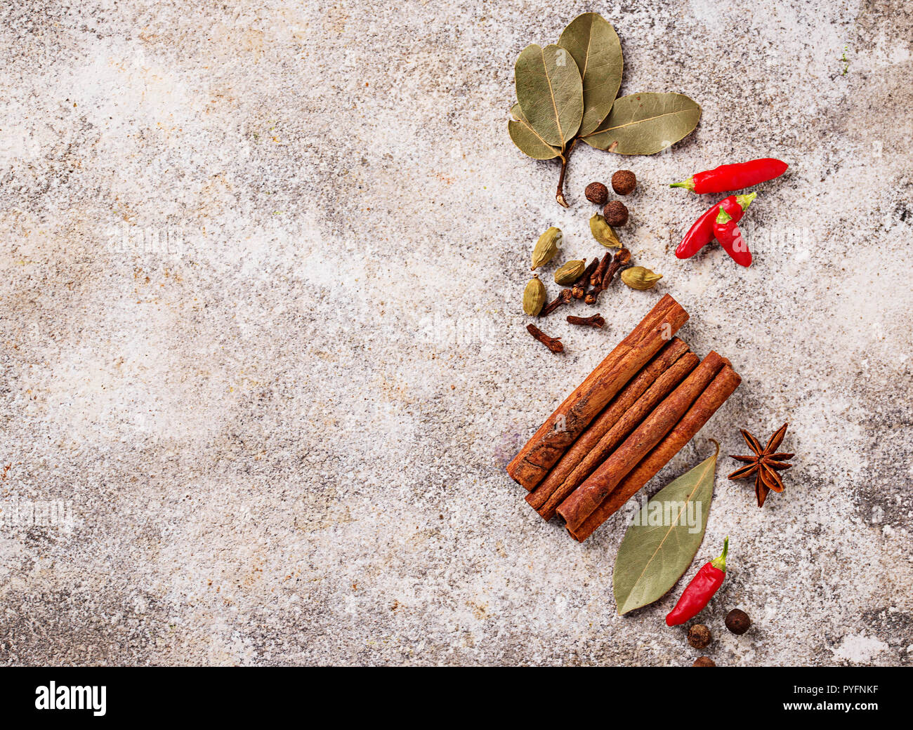 Spices masala for cooking Indian dishes. Top view Stock Photo - Alamy