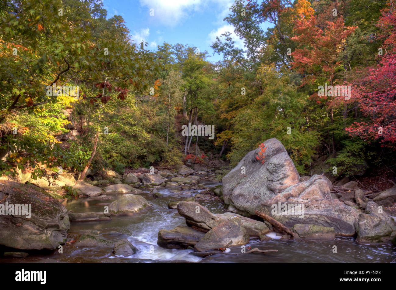 The Rocky River in Berea Ohio during peak fall colors Stock Photo - Alamy