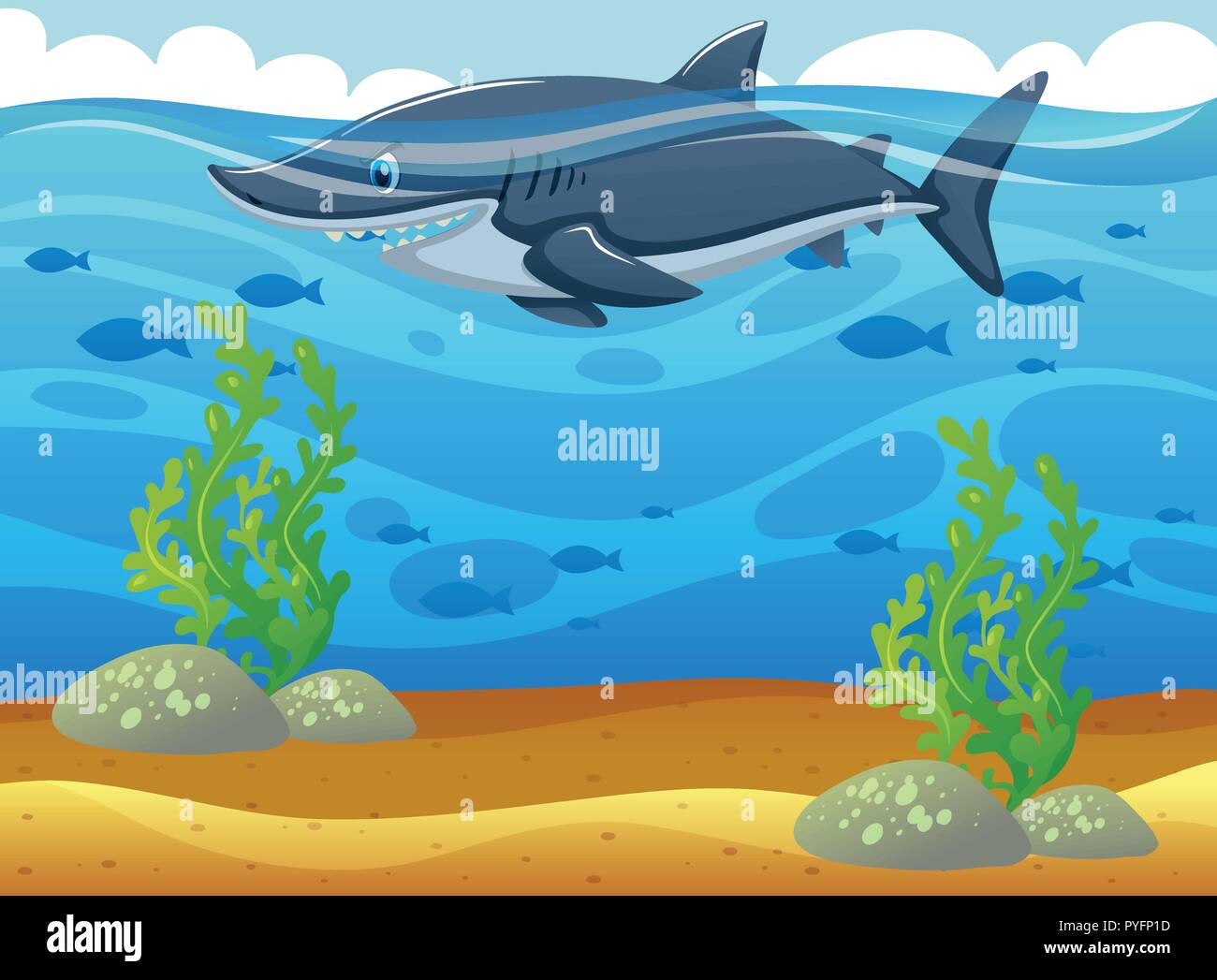 Swimming With Sharks Clipart