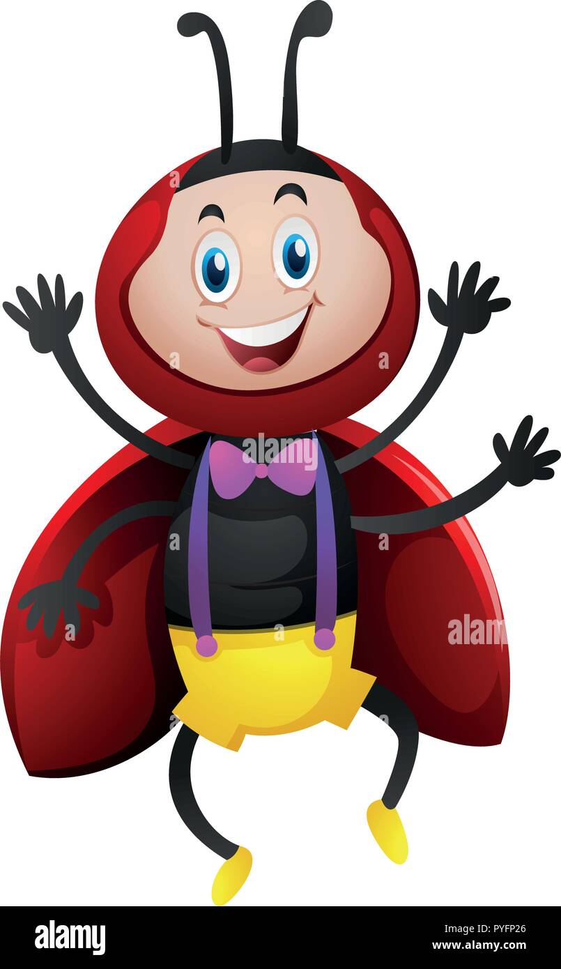 Ladybug with happy face illustration Stock Vector Image & Art - Alamy