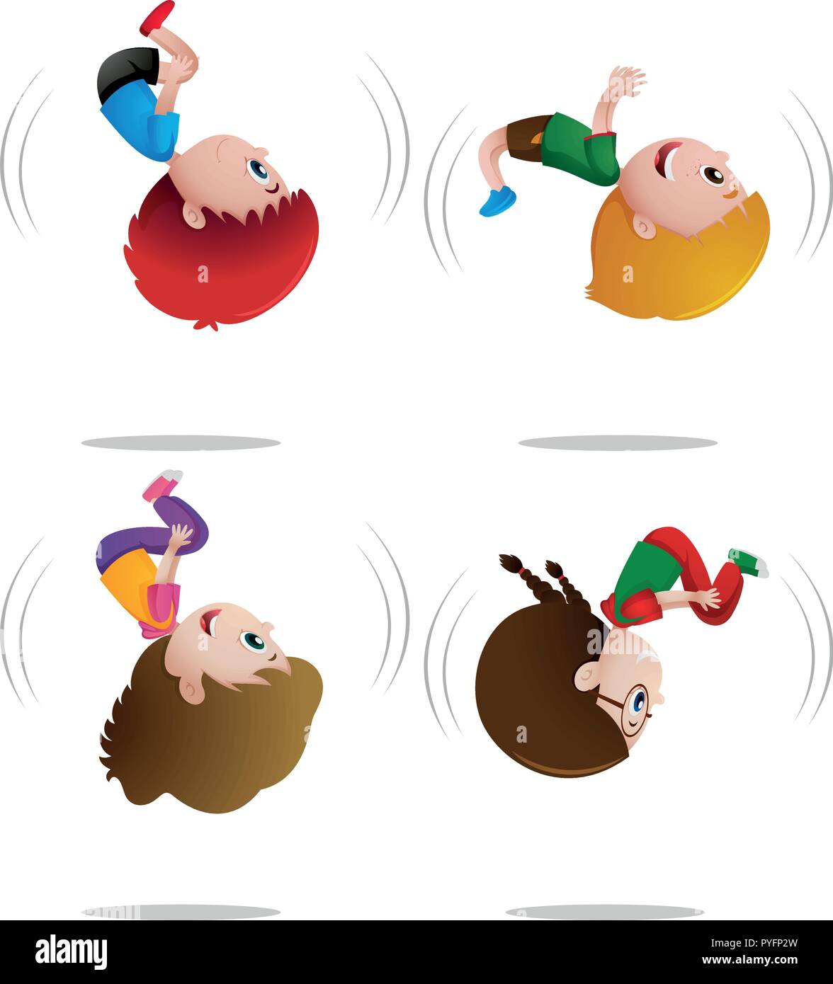 Little boys and girls flipping illustration Stock Vector Image & Art ...