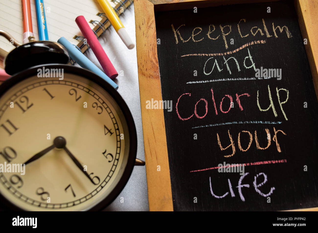 Keep calm and color up your life on phrase colorful handwritten on ...