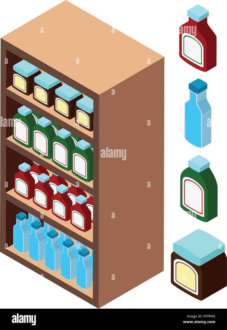 3D design for shelves full of products illustration Stock Vector Image ...