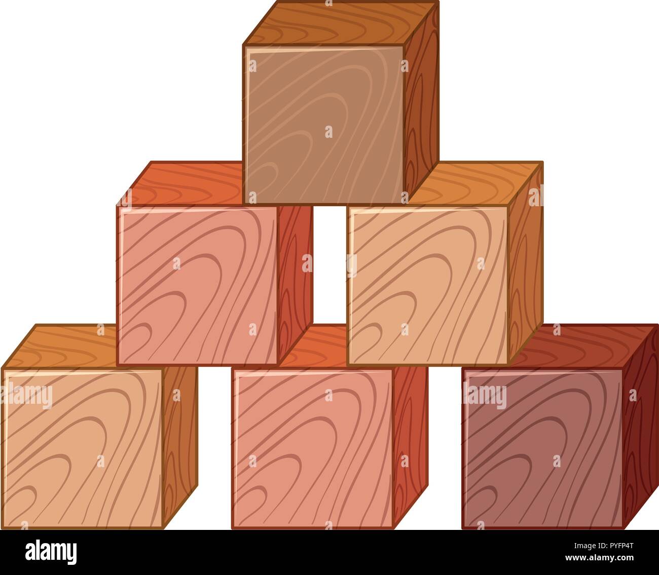 Wooden cubes in stack illustration Stock Vector Image & Art - Alamy