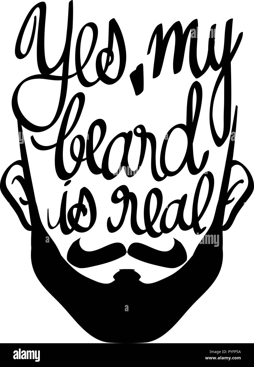 Word expression for beard is real illustration Stock Vector Image & Art ...