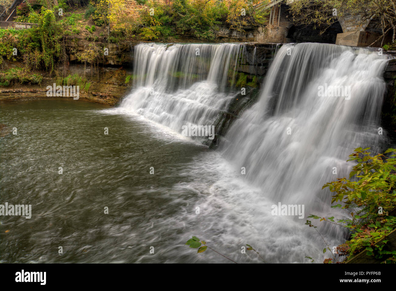 Chagrin Falls. The beautiful 20-foot tall waterfall is right in the ...