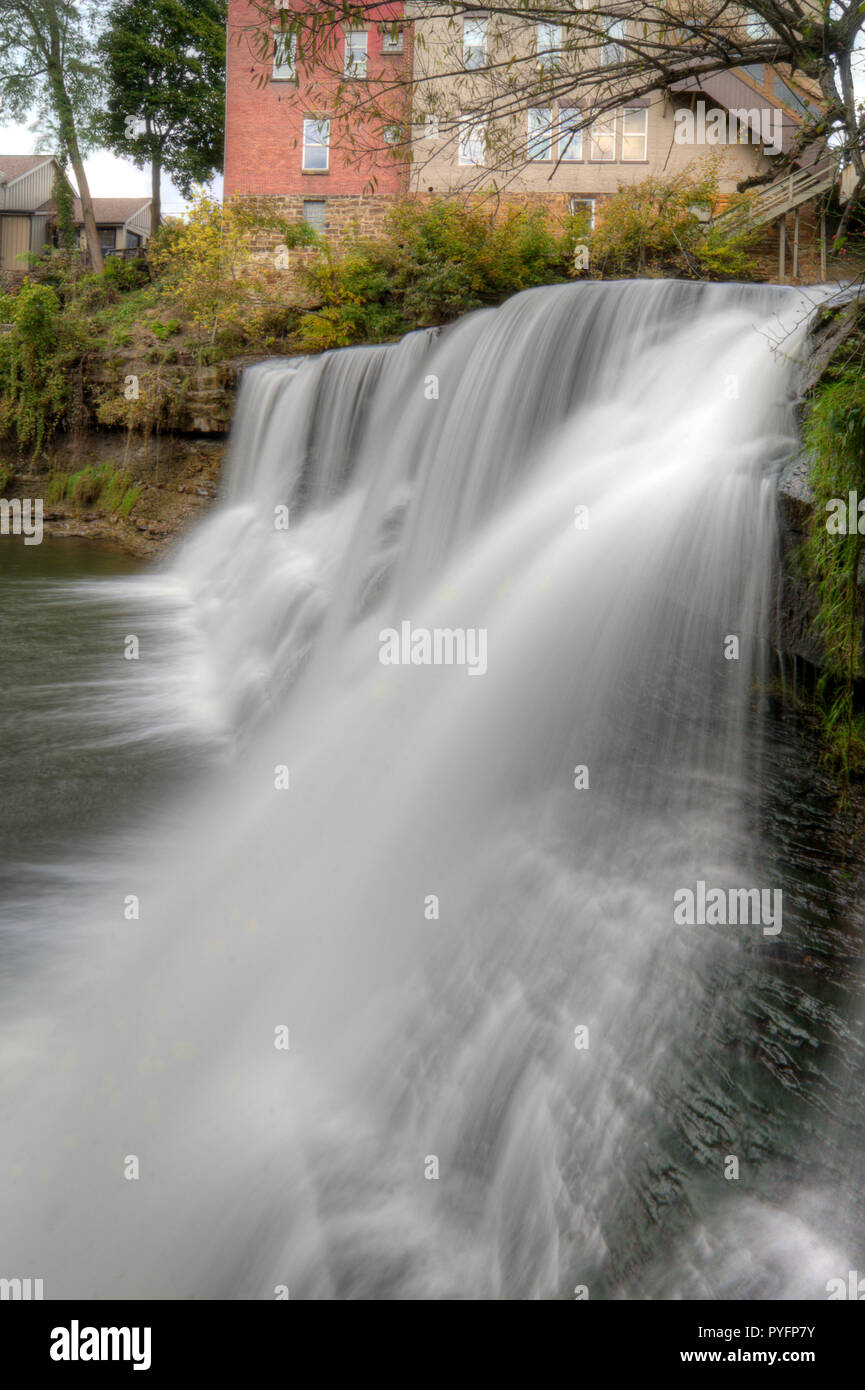 Chagrin Falls. The beautiful 20-foot tall waterfall is right in the ...