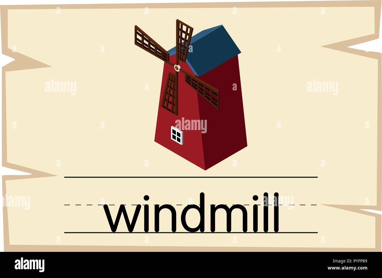 Wordcard design for word windmill illustration Stock Vector Image & Art ...