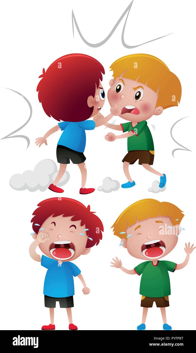 Children two crying Stock Vector Images - Alamy