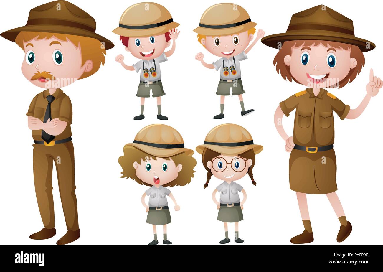 Park rangers in uniform illustration Stock Vector Image & Art - Alamy