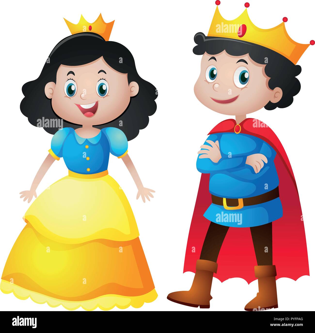 Fairytale characters of king and queen illustration Stock Vector Image ...