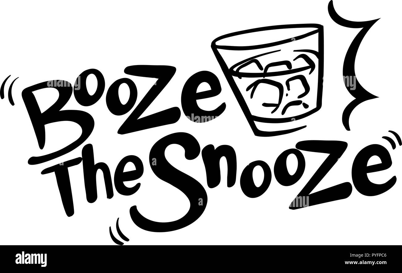 English phrase for booze the snooze illustration Stock Vector Image ...