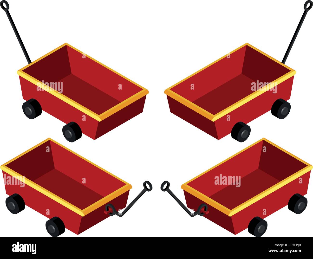 3D design for red wagons illustration Stock Vector Image & Art - Alamy